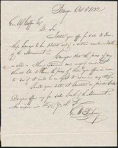 George Pickering to George Coffin, 2 October 1832 - Digital Commonwealth
