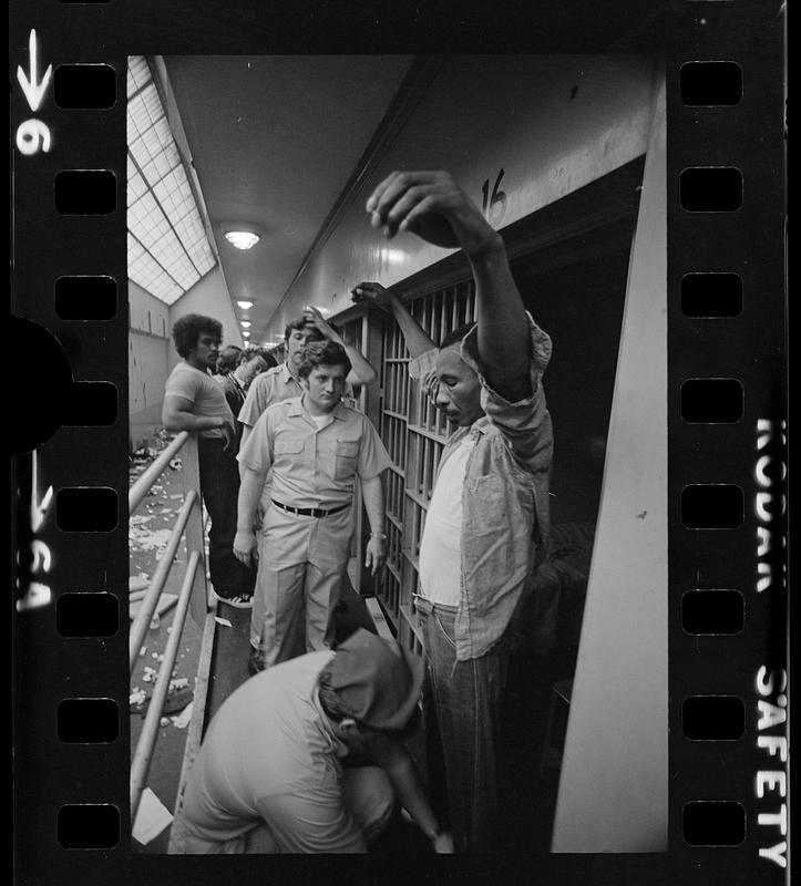 Prisoners searched after cell block riot, Walpole State Prison ...