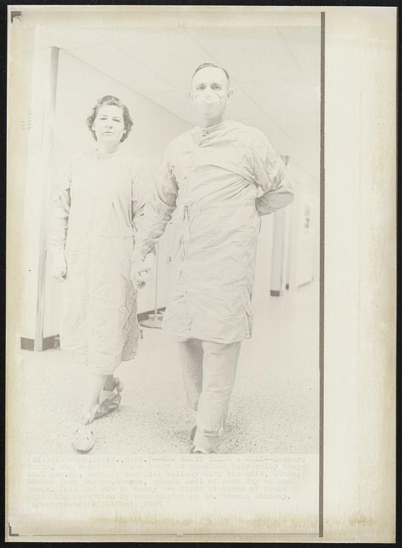 New heart takes a walk -- Leonard Drake, who received a new heart at ...