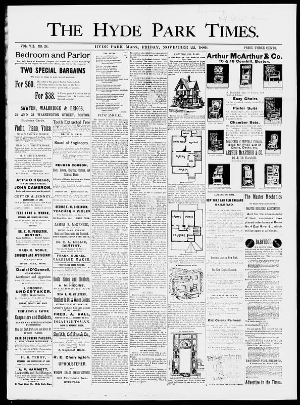 The Hyde Park Times. November 22, 1889 - Digital Commonwealth