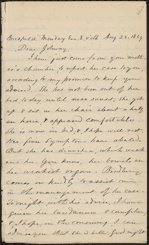 Letter from Zadoc Long to John D. Long, August 23, 1869 - Digital ...