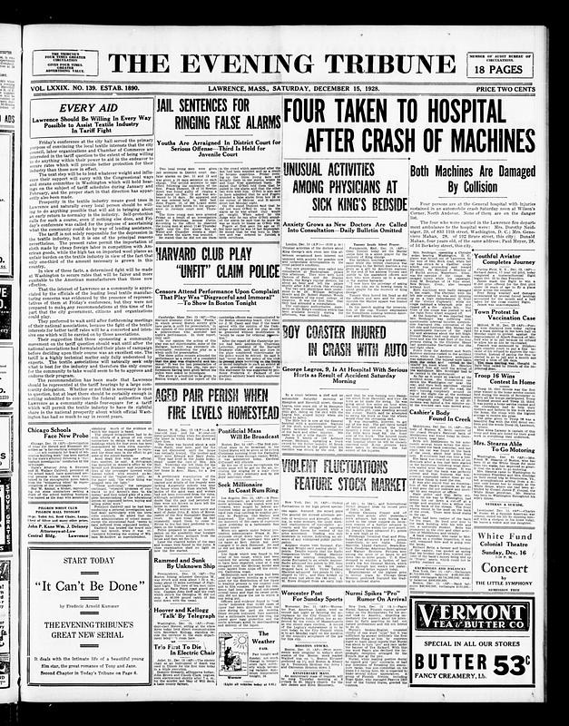 The Evening Tribune. December 15, 1928 - Digital Commonwealth