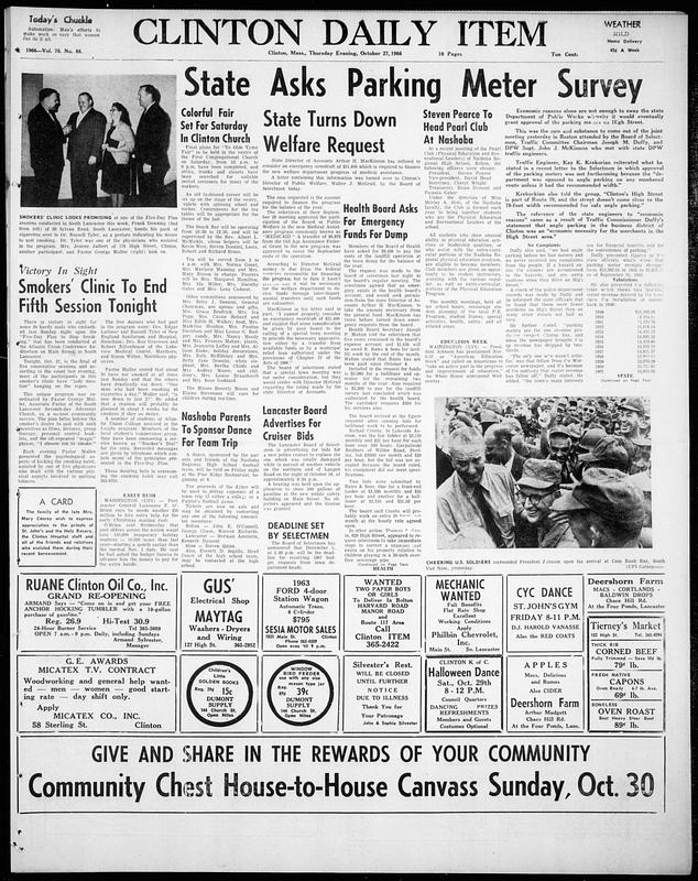 Clinton Daily Item. October 27, 1966 - Digital Commonwealth