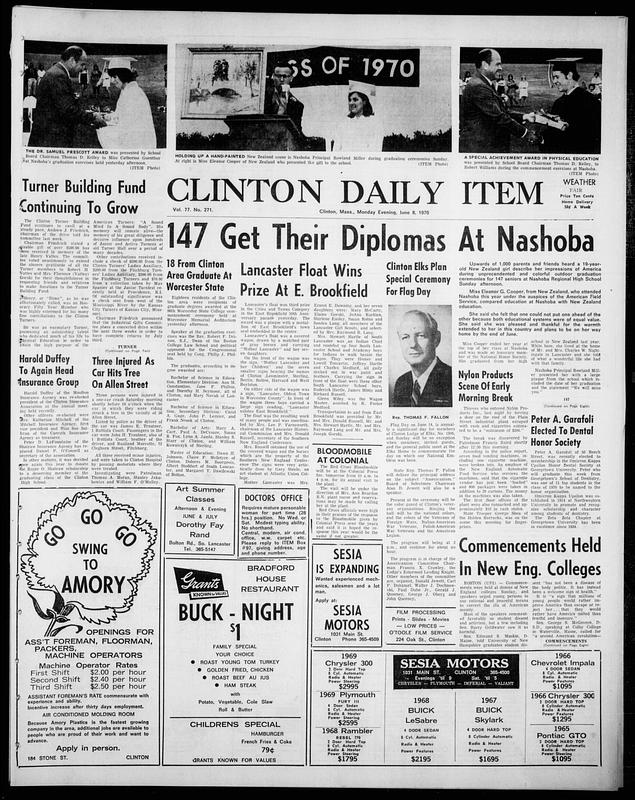 Clinton Daily Item. June 08, 1970 - Digital Commonwealth