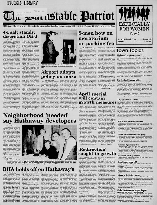 Barnstable Patriot. February 19, 1987 - Digital Commonwealth