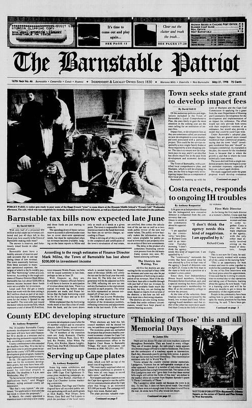 Barnstable Patriot. May 21, 1998 - Digital Commonwealth