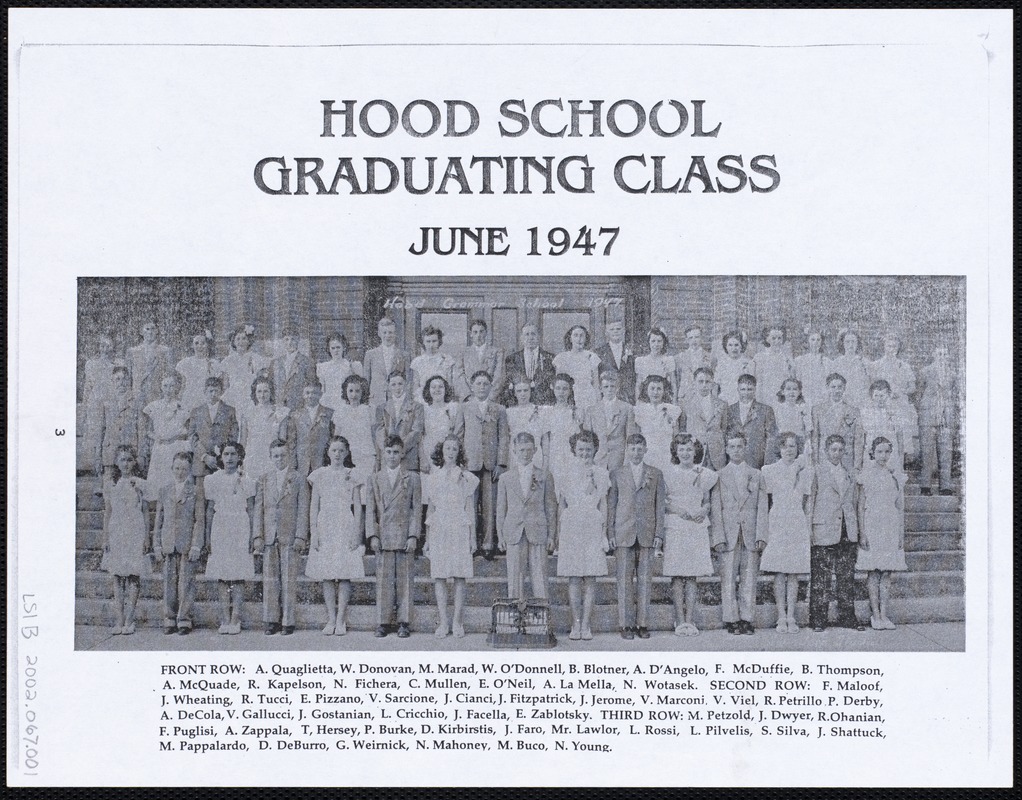 Hood School graduating class - Digital Commonwealth