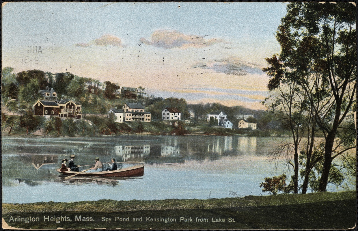 Arlington Heights, Mass. Spy Pond and Kensington Park from Lake St ...