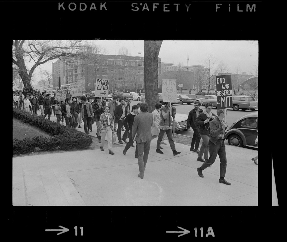 MIT student protest marching to implementation lab in protest of ...