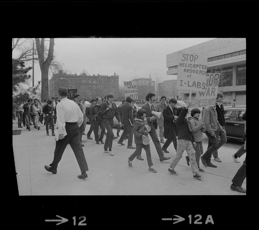MIT student protest marching to implementation lab in protest of ...