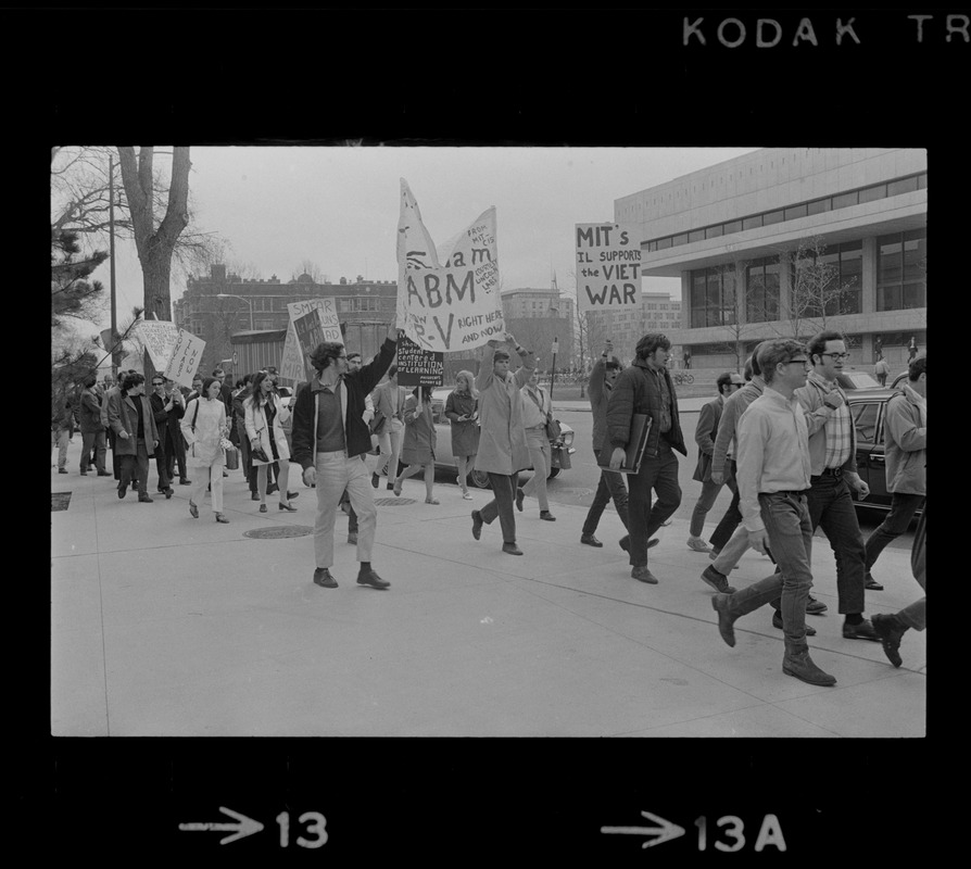MIT student protest marching to implementation lab in protest of ...