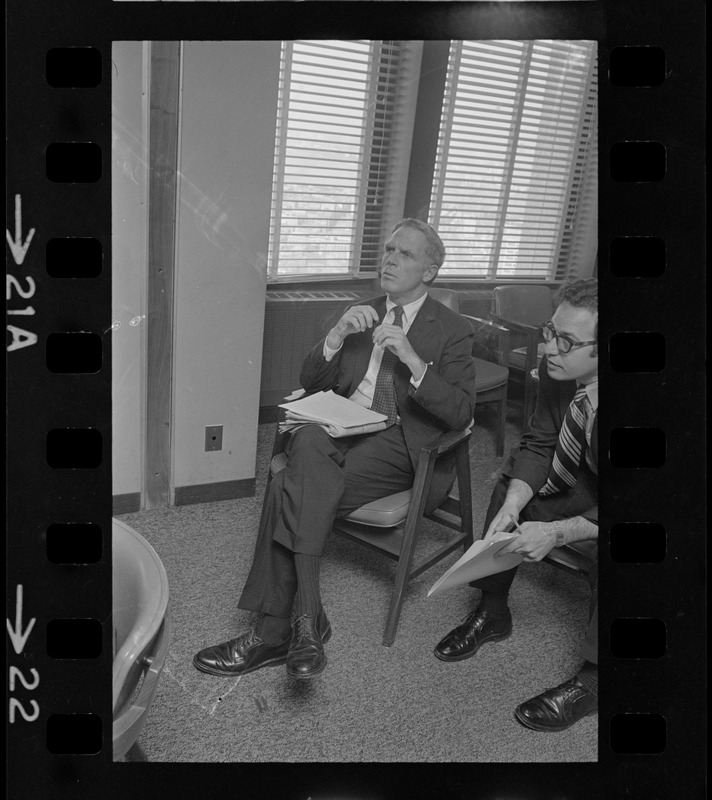 Boston Mayor Kevin White at meeting between Ted Kennedy and ...