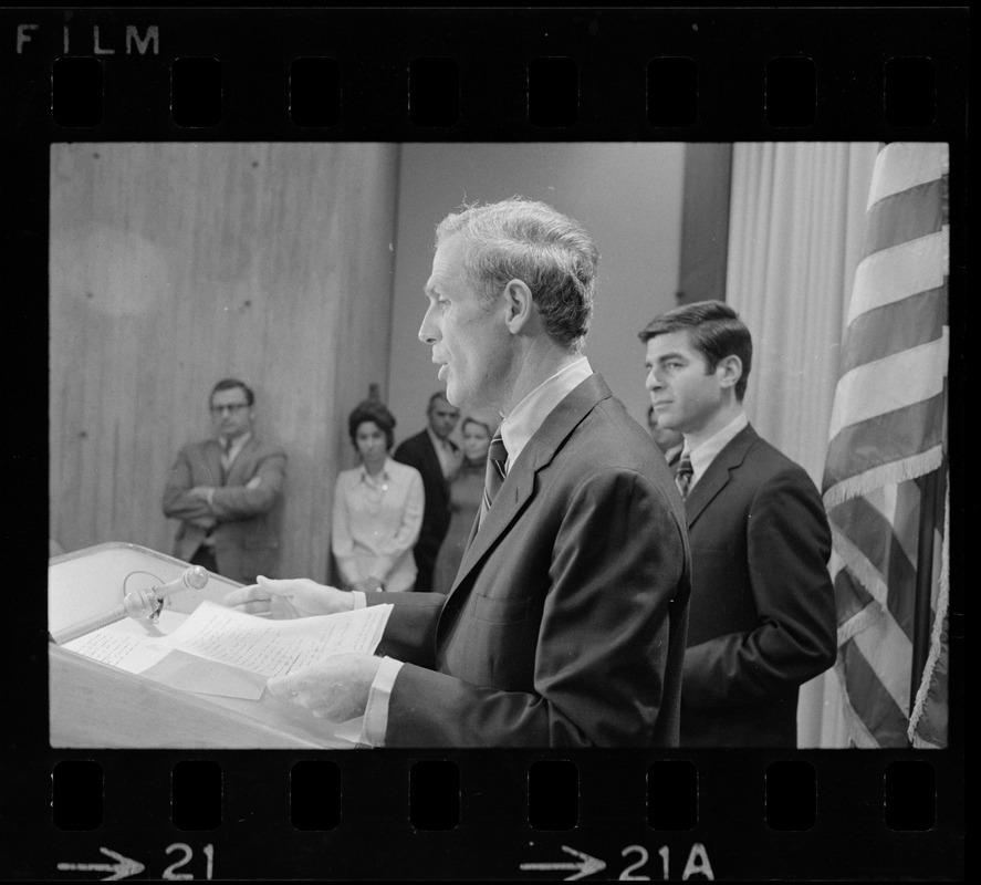 Pressing for a televised debate with Gov. Francis Sargent, Mayor Kevin ...