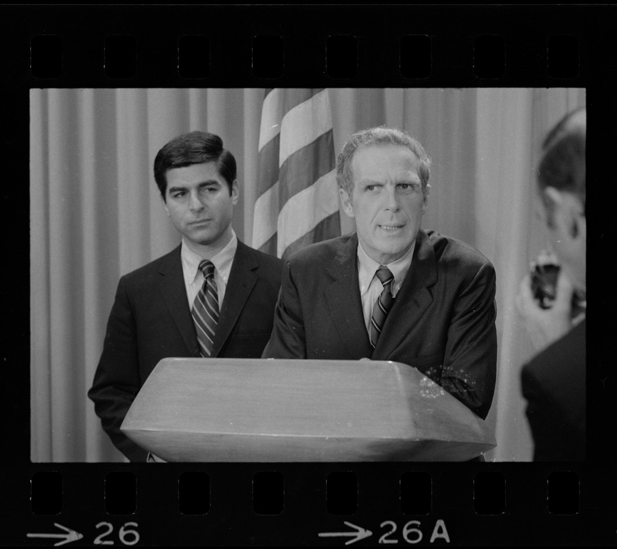 Pressing for a televised debate with Gov. Francis Sargent, Mayor Kevin ...