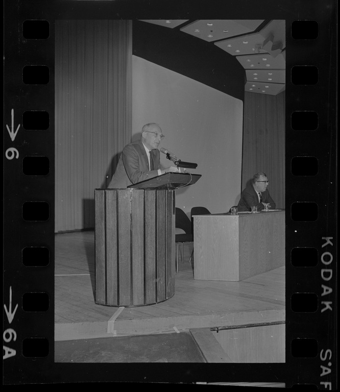 Walt W. Rostow speaking at Kresge Auditorium, MIT - Digital Commonwealth