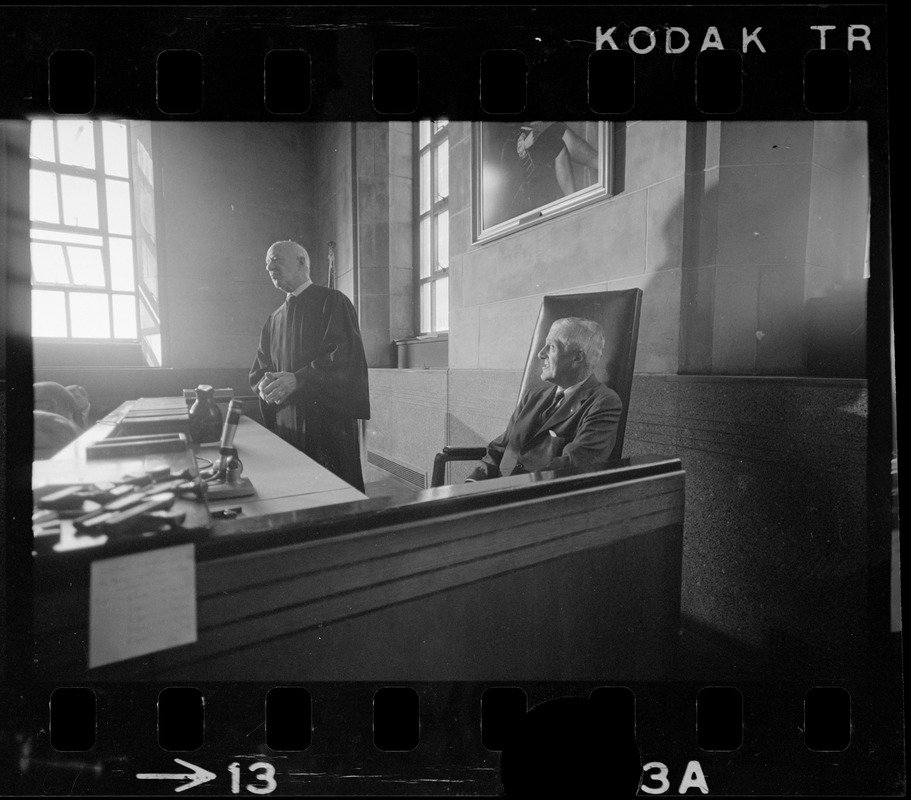 Chief Justice Elijah Adlow of Boston Municipal Court addressing the ...