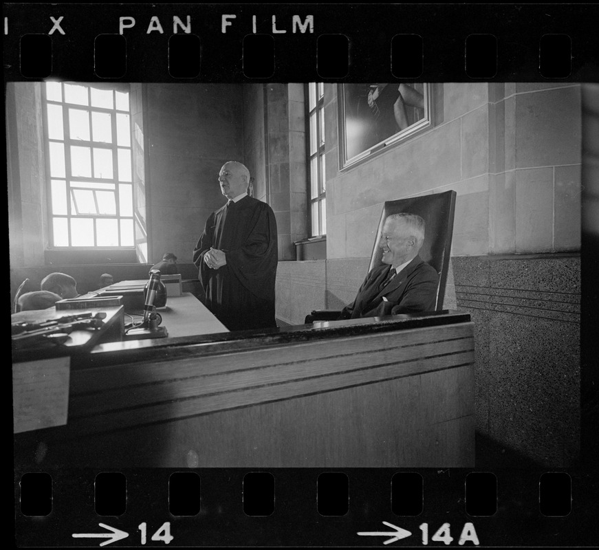 Chief Justice Elijah Adlow of Boston Municipal Court addressing the ...