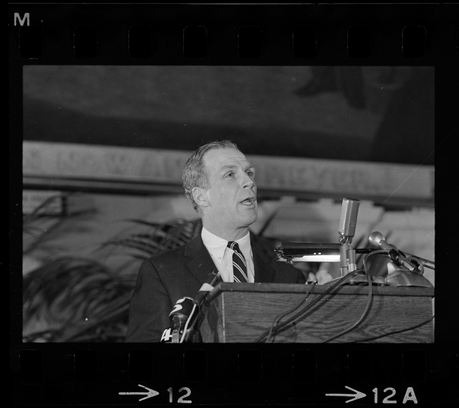 Boston Mayor Kevin White delivering State of the City address at ...