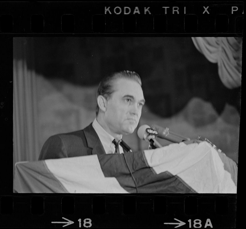 George Wallace, former governor of Alabama, speaking at presidential ...