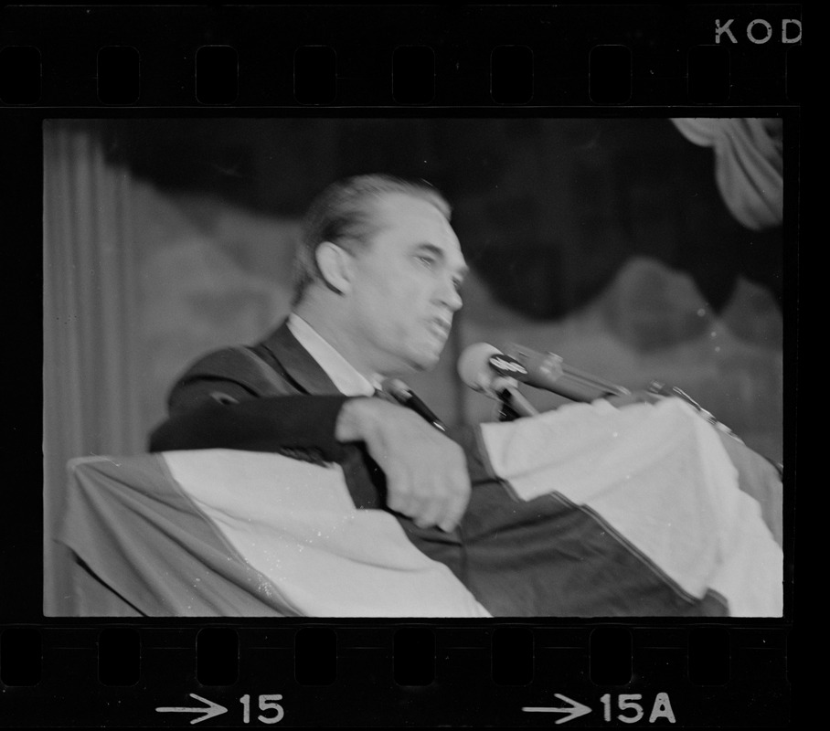 George Wallace, former governor of Alabama, speaking at presidential ...