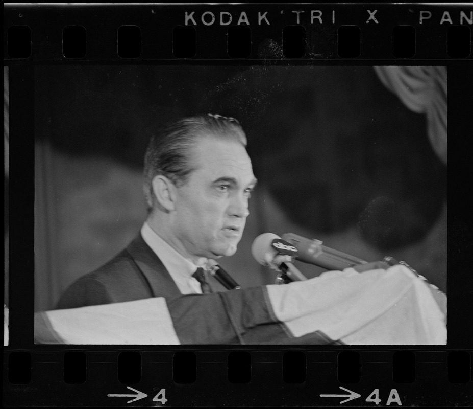 George Wallace, former governor of Alabama, speaking at presidential ...