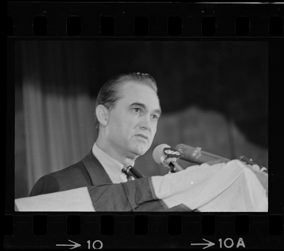 George Wallace, former governor of Alabama, speaking at presidential ...