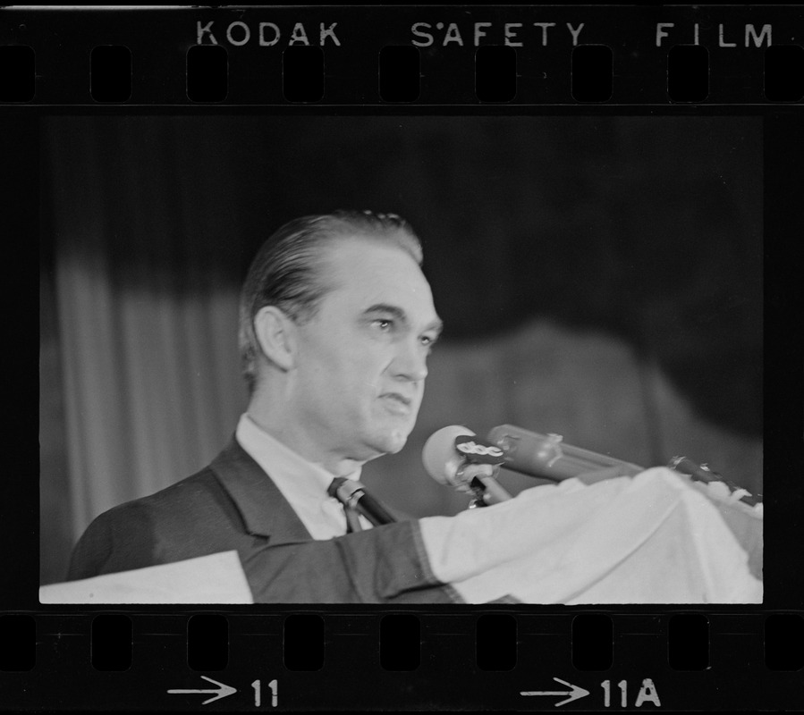 George Wallace, former governor of Alabama, speaking at presidential ...