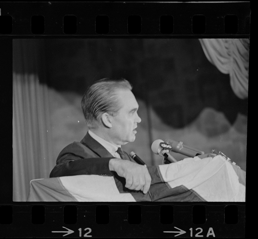 George Wallace, former governor of Alabama, speaking at presidential ...