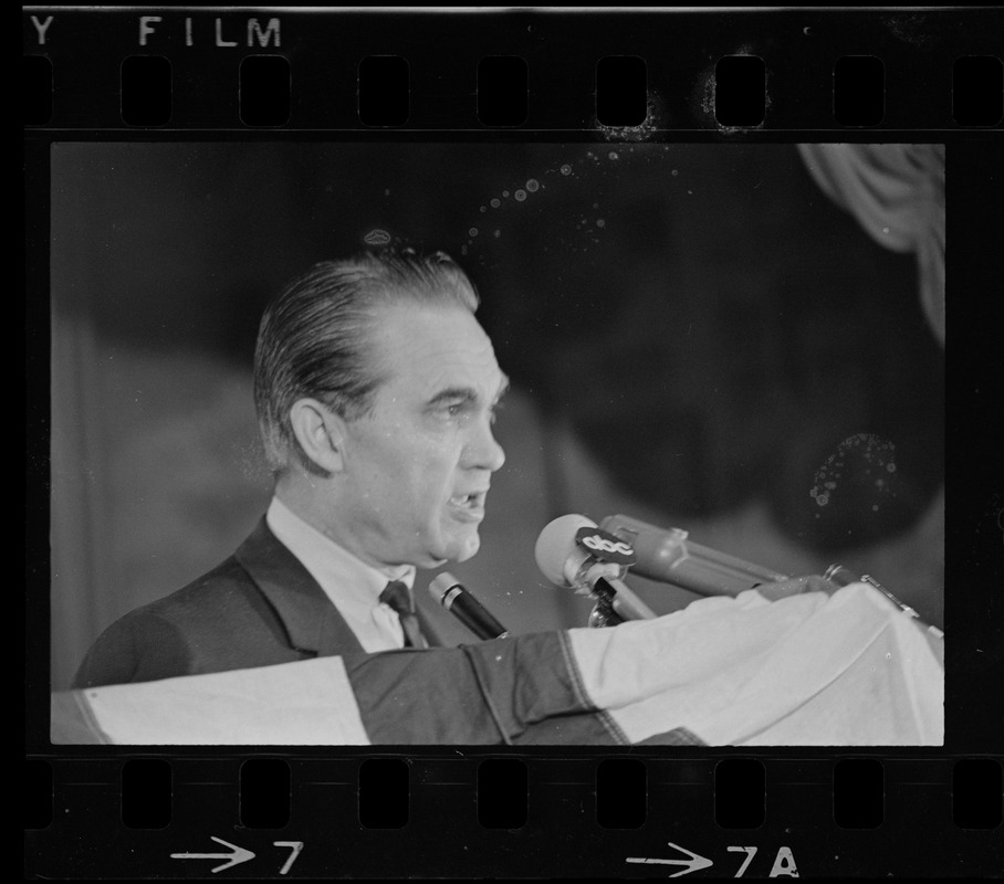 George Wallace, former governor of Alabama, speaking at presidential ...