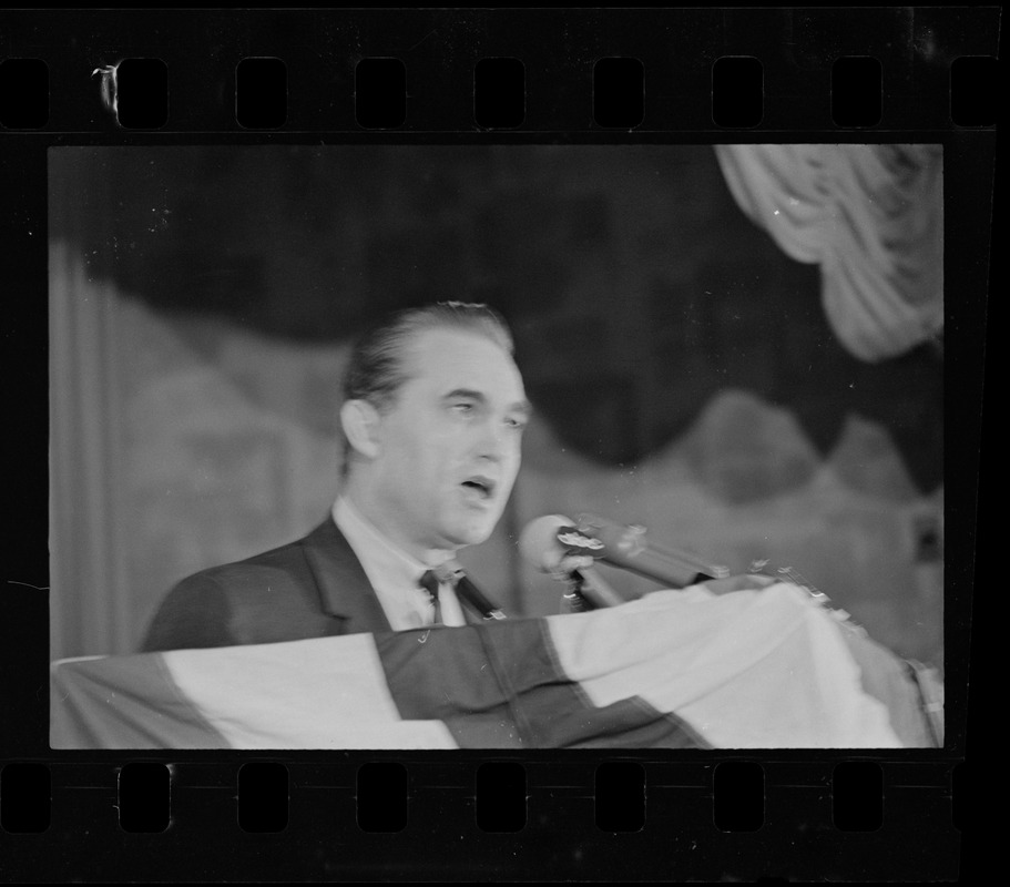 George Wallace, former governor of Alabama, speaking at presidential ...