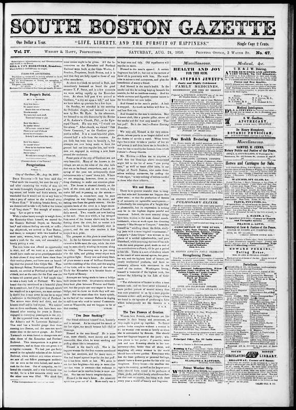 South Boston Gazette, August 24, 1850 - Digital Commonwealth