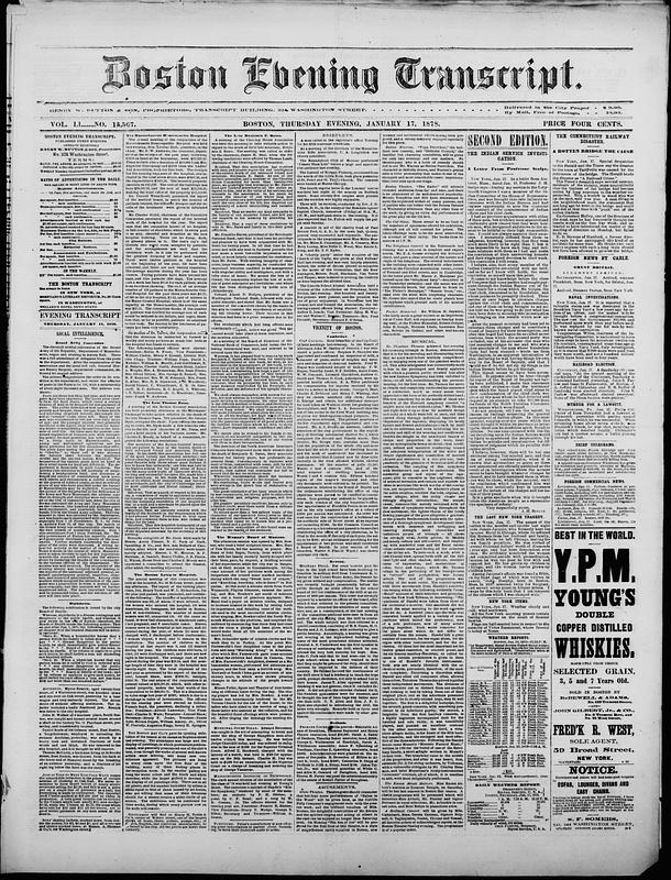 Boston Evening Transcript. January 17, 1878 - Digital Commonwealth