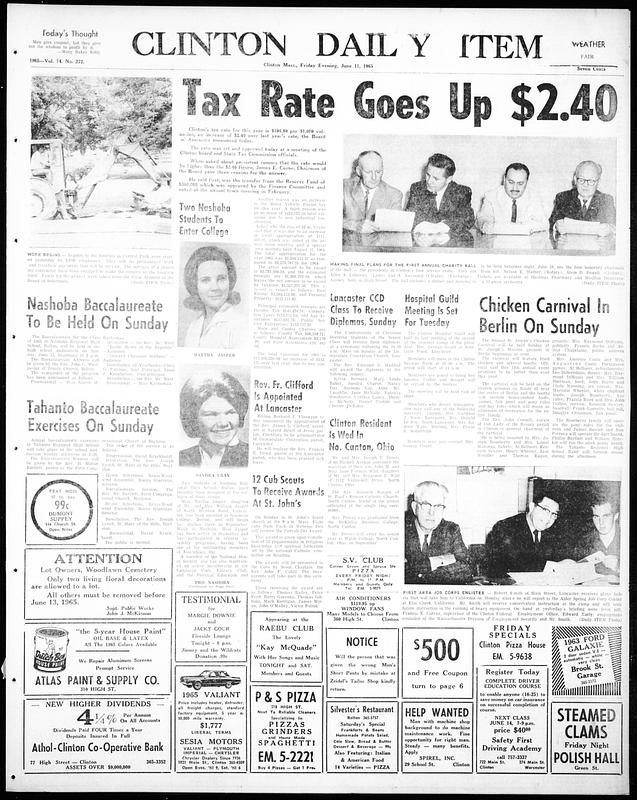 Clinton Daily Item. June 11, 1965 - Digital Commonwealth