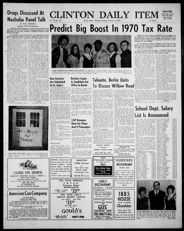 Clinton Daily Item. February 12, 1970 - Digital Commonwealth