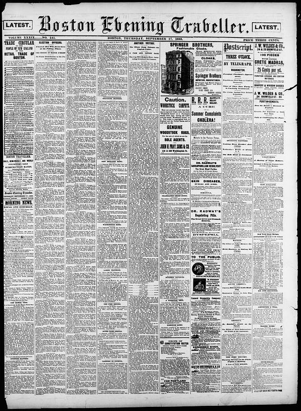 Boston Evening Traveller. September 17, 1885 - Digital Commonwealth