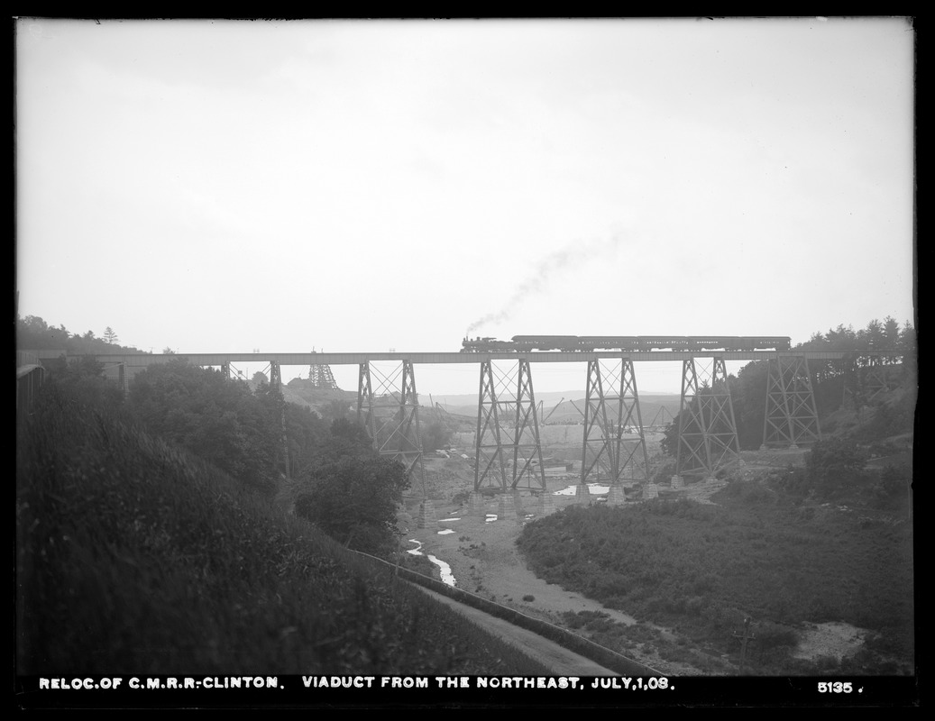 Relocation Central Massachusetts Railroad, viaduct, from the northeast ...