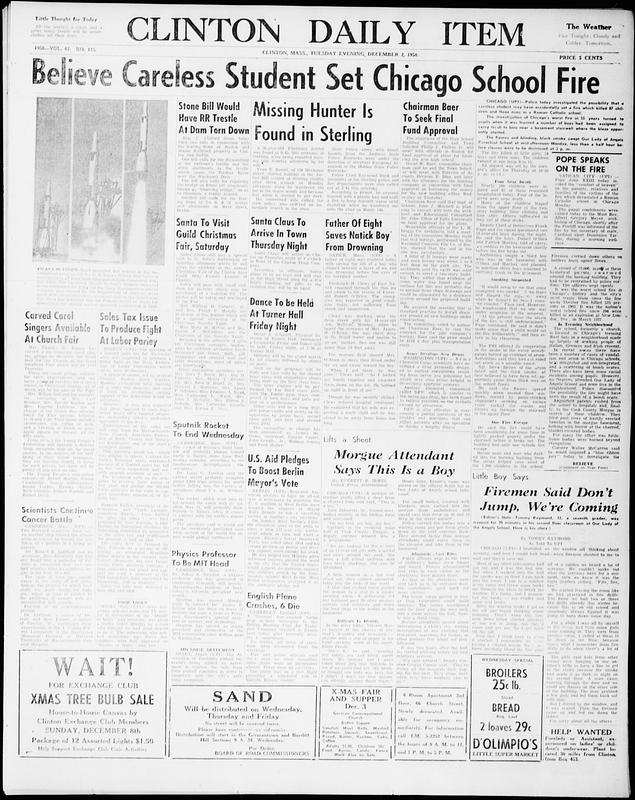 Clinton Daily Item. December 02, 1958 - Digital Commonwealth