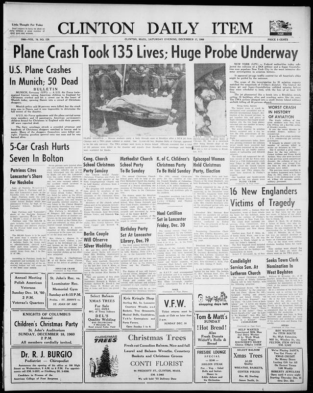 Clinton Daily Item. December 17, 1960 - Digital Commonwealth