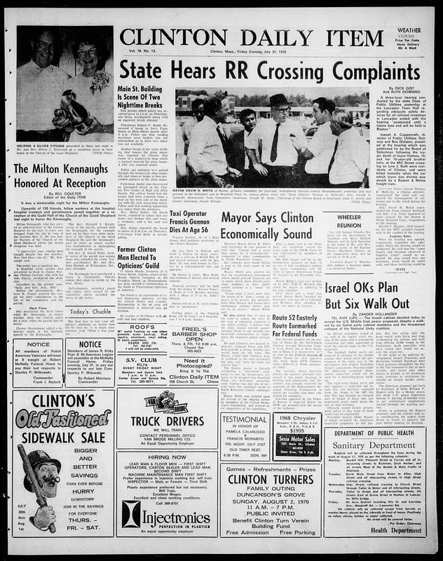 Clinton Daily Item. July 31, 1970 - Digital Commonwealth