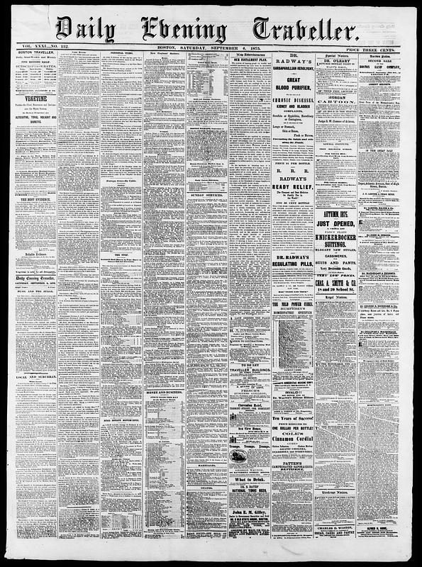 Daily Evening Traveller. September 04, 1875 - Digital Commonwealth