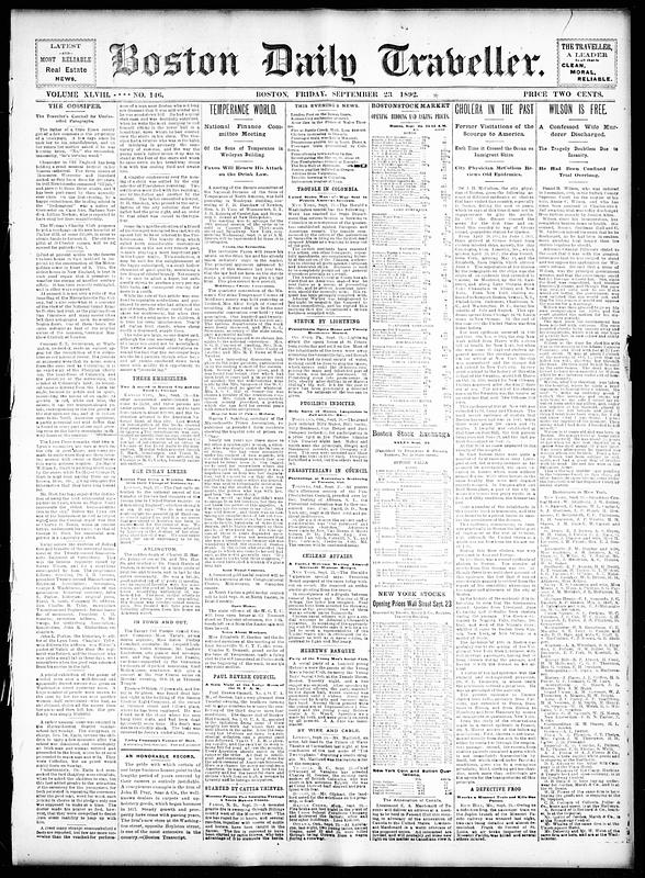 Boston Daily Traveller. September 23, 1892 - Digital Commonwealth