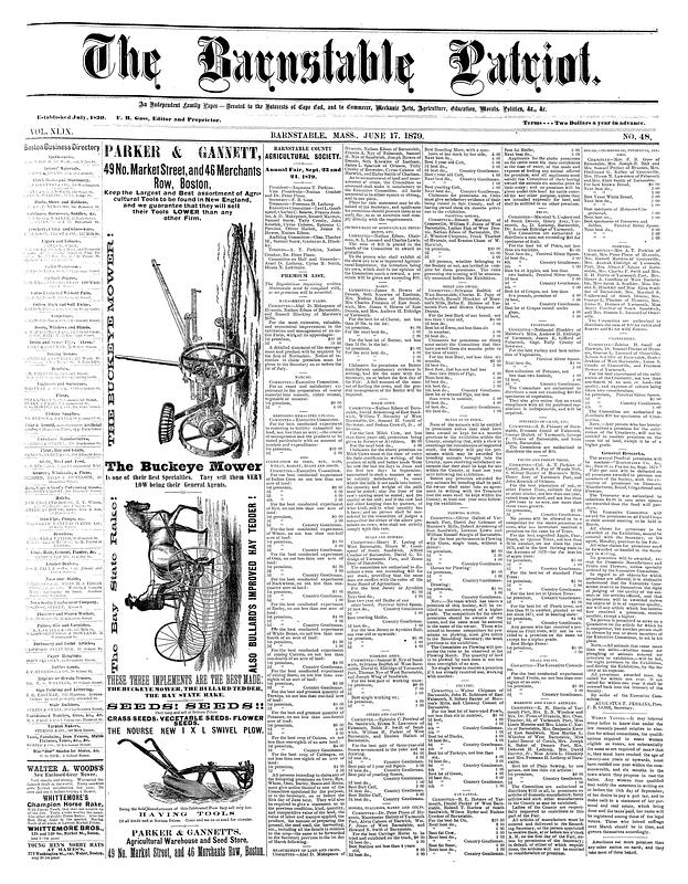 Barnstable Patriot. June 17, 1879 - Digital Commonwealth