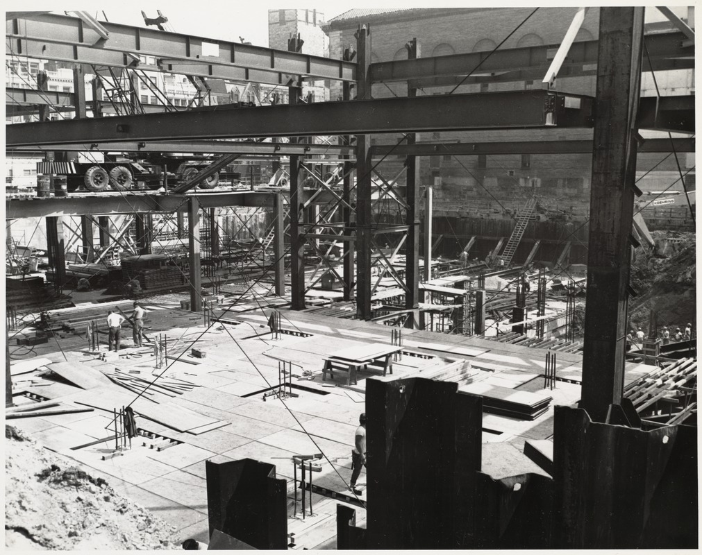 Boston Public Library Johnson building construction, August 1970 ...