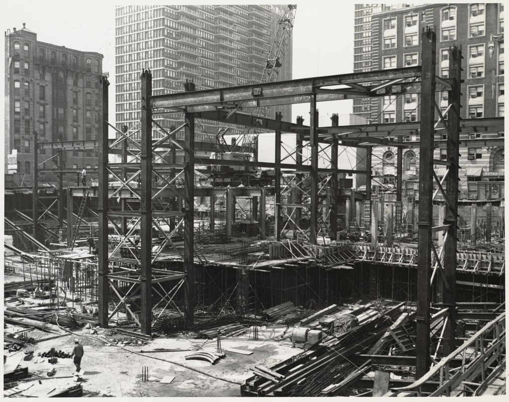 Boston Public Library Johnson building construction, August 1970 ...