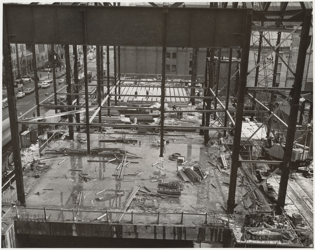 Boston Public Library Johnson building construction, December 1970 ...