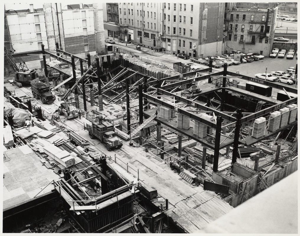 Boston Public Library Johnson building construction, October 1970 ...