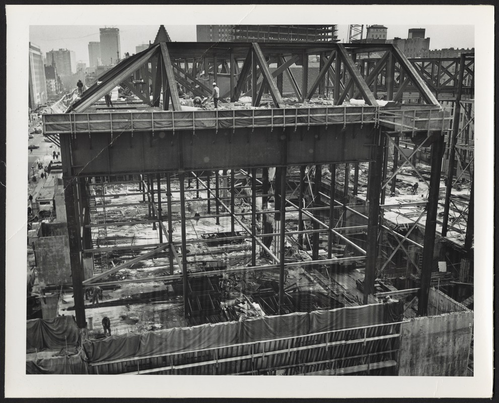 Boston Public Library Johnson building construction, February 1971 ...
