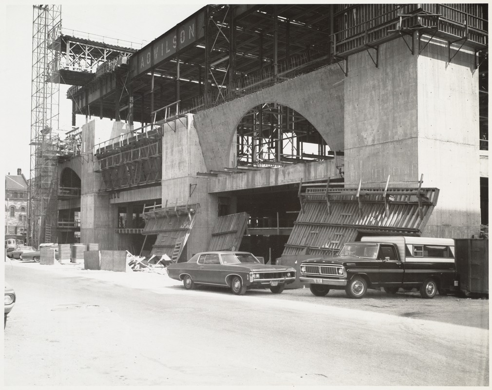 Boston Public Library Johnson building construction, exterior walls ...