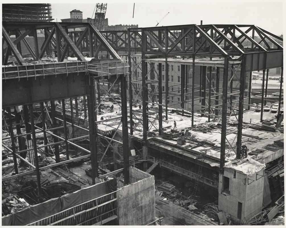Boston Public Library Johnson building construction, February 1971 ...