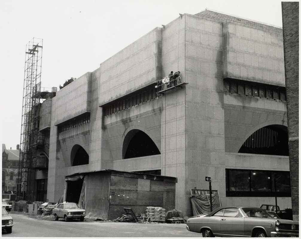 Boston Public Library Johnson building construction, exterior walls ...